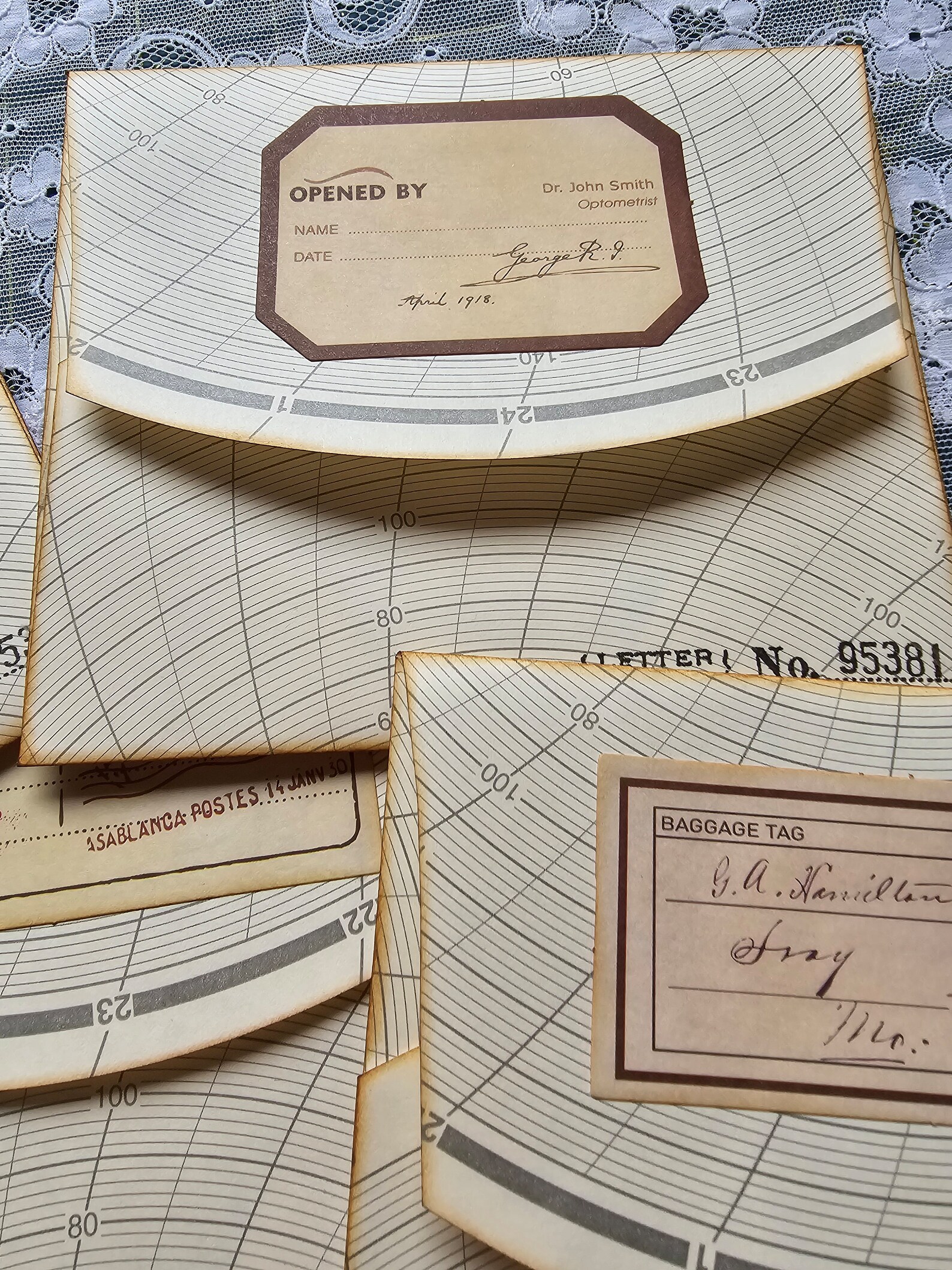 Handmade Chart Paper Envelopes / Vintage Chart Paper Envelopes ...
