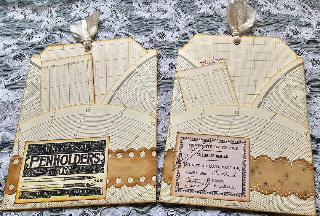 Handmade Vintage Pocket and Tags / Chart Paper Pocket and Tags ...