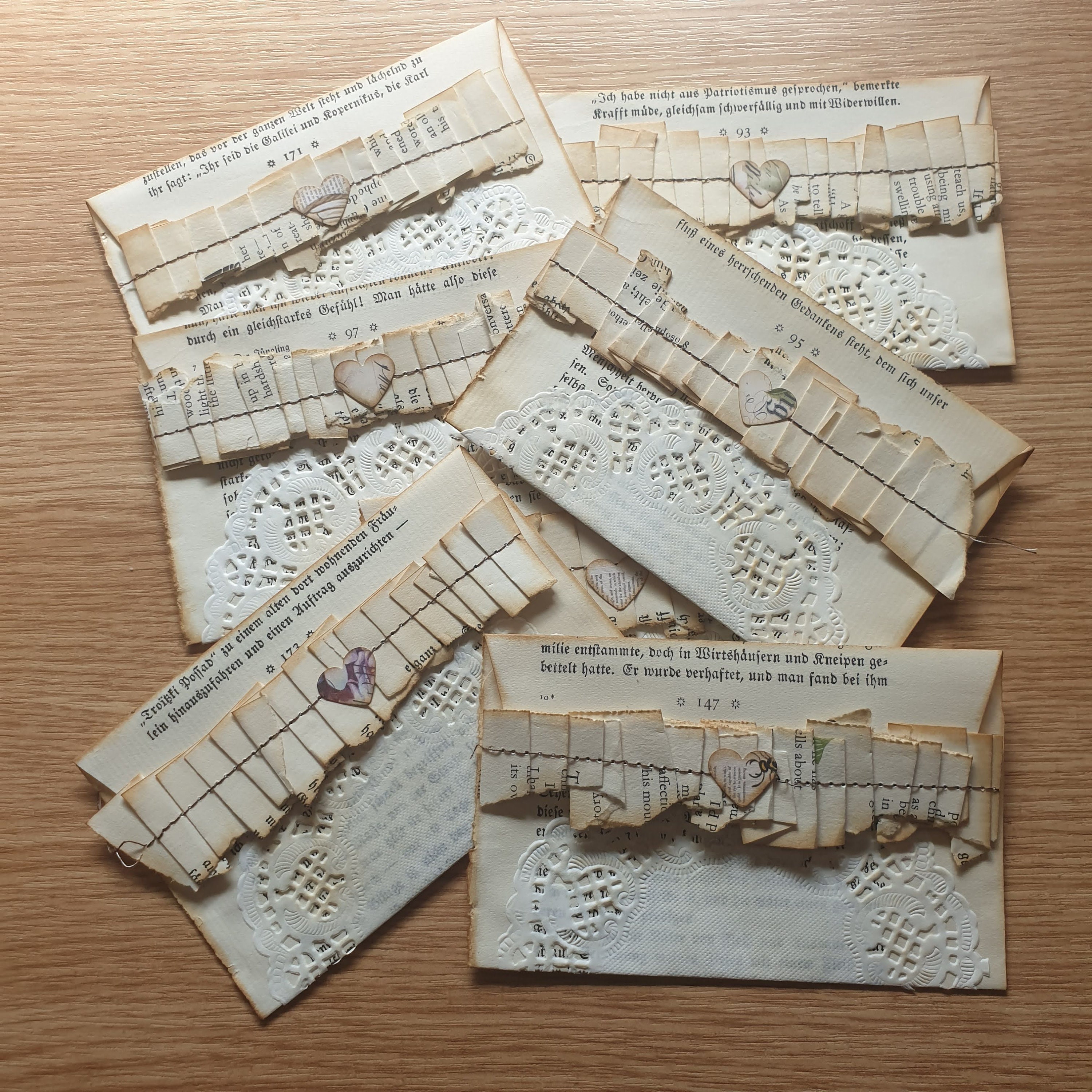 Set of 5 Book Page Envelopes Ephemera Holder Junk Journal - Etsy