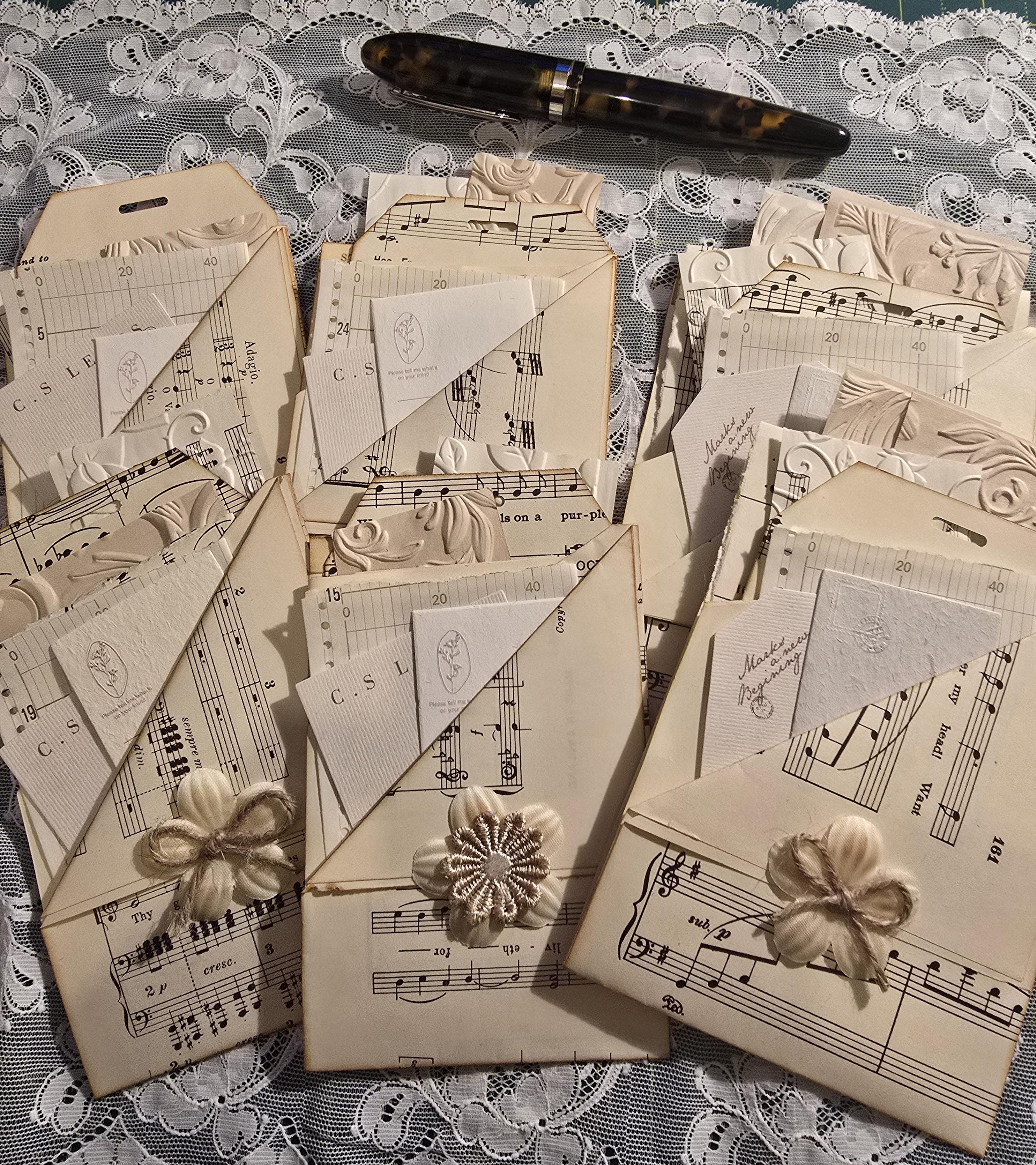 Handmade Vintage Sheet Music Pockets: Embellished Journal Supplies - Etsy