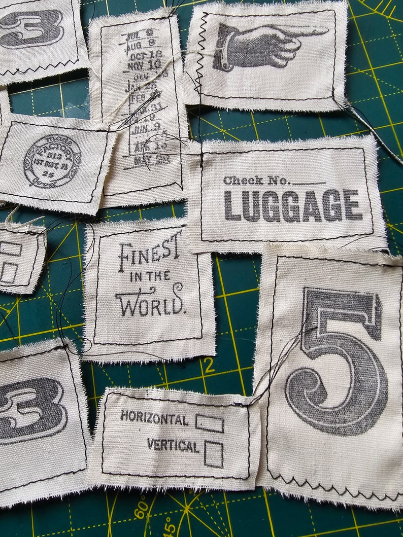 Handmade Scrappy Sewn Fabric Pieces / Ephemera Pieces / Journal ...