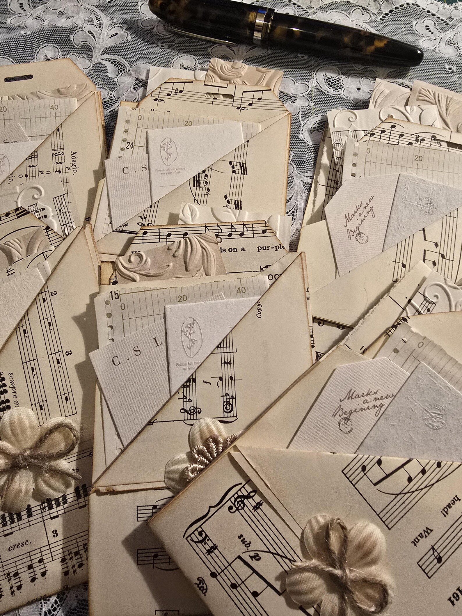 Handmade Vintage Sheet Music Pockets: Embellished Journal Supplies - Etsy