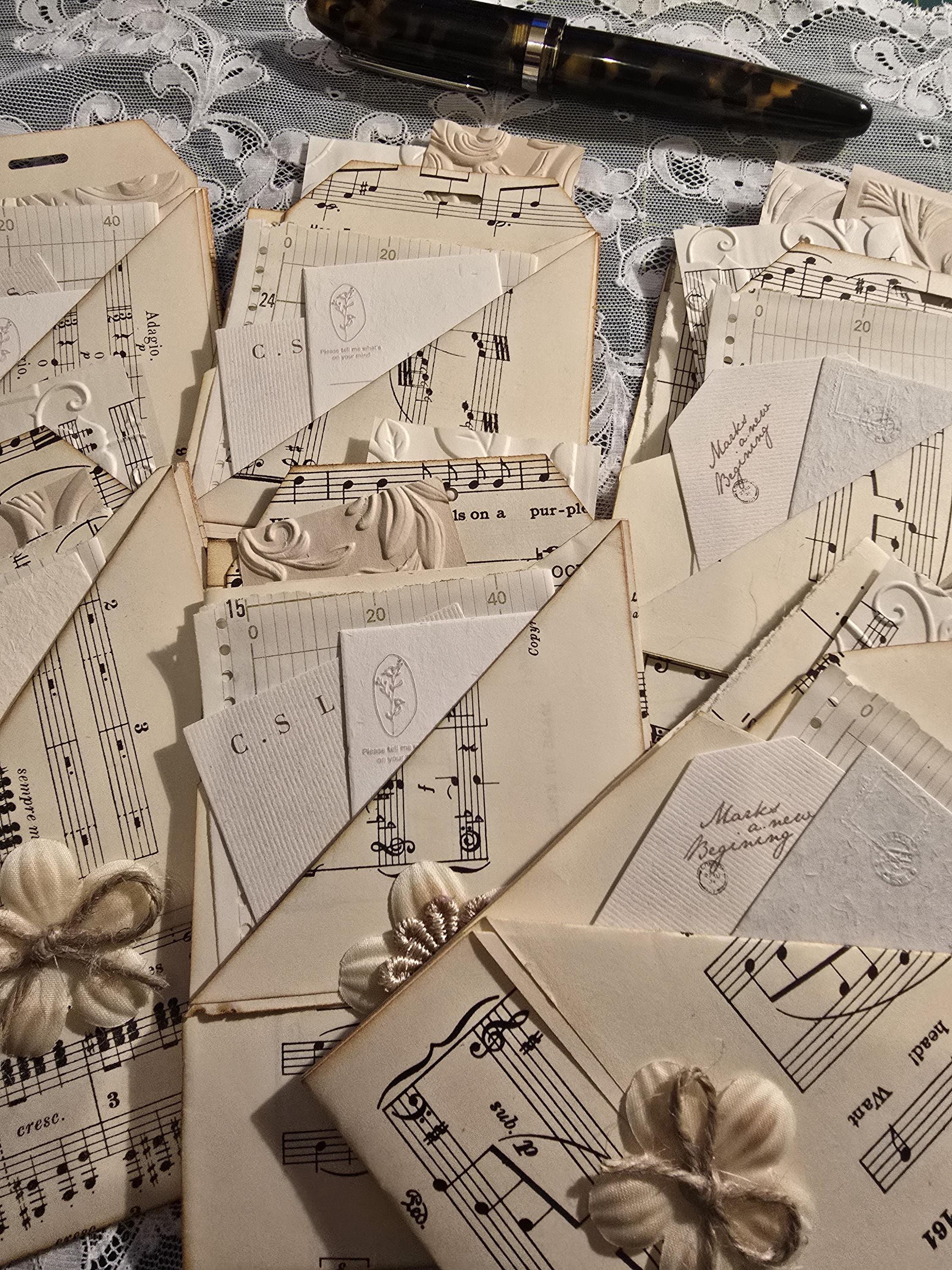 Handmade Vintage Sheet Music Pockets: Embellished Journal Supplies - Etsy