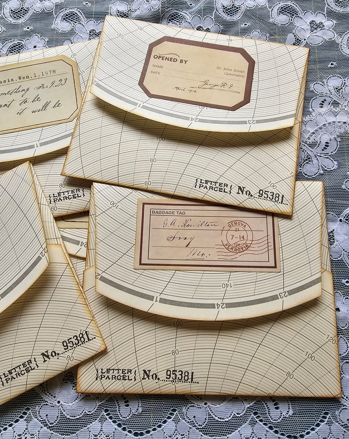 Handmade Chart Paper Envelopes / Vintage Chart Paper Envelopes ...