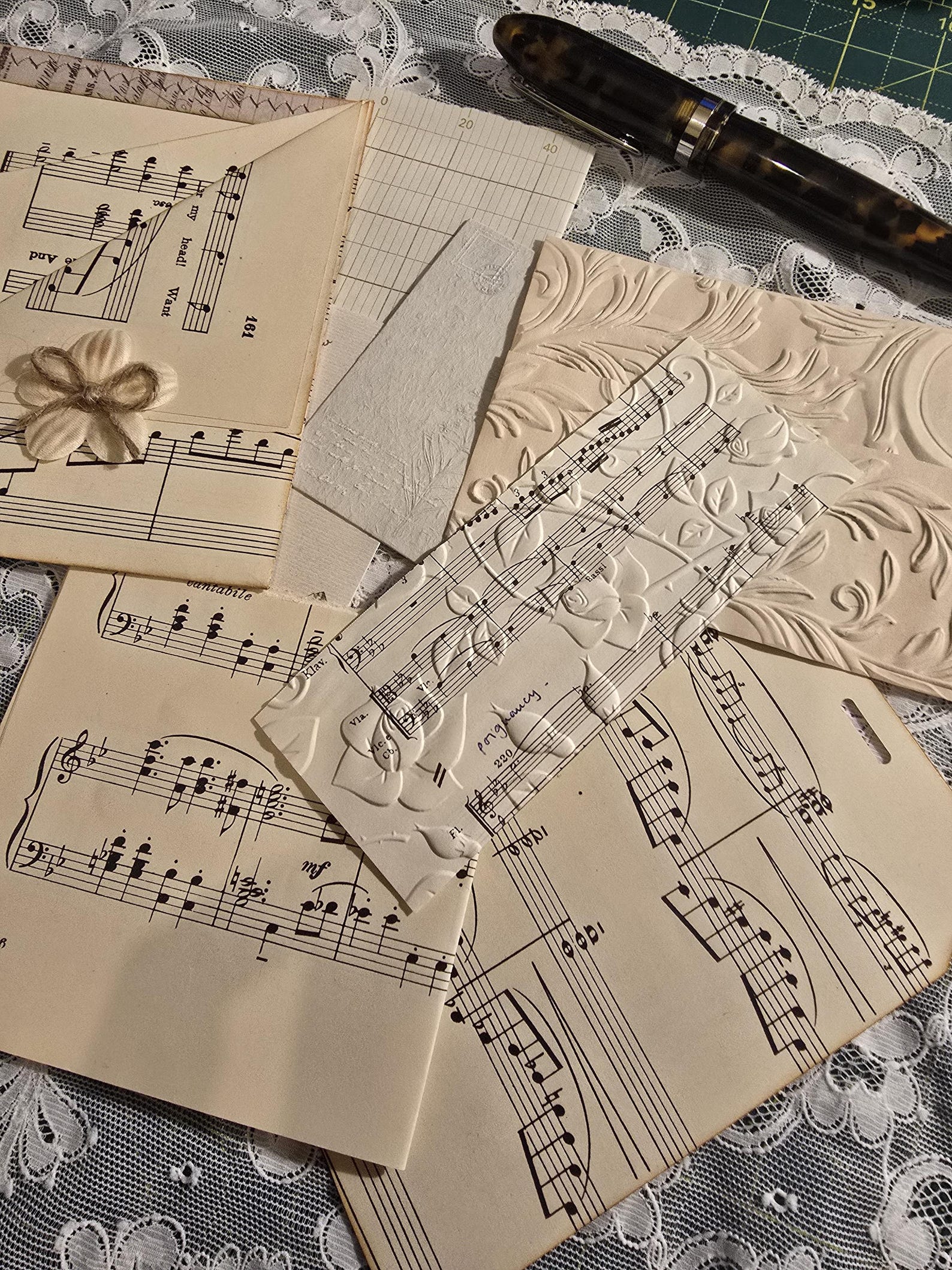 Handmade Vintage Sheet Music Pockets: Embellished Journal Supplies - Etsy