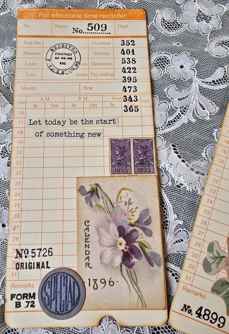 Set of 3 Altered Time Cards / Tim Holtz Style /ephemera / Craft ...