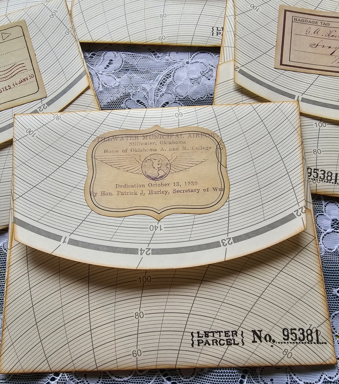 Handmade Chart Paper Envelopes / Vintage Chart Paper Envelopes ...