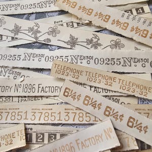 Handmade Vintage Book Page Strips / Stamped Strips / Ephemera / Journal ...