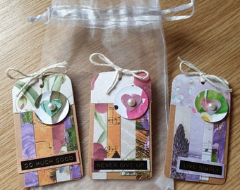 Handmade Set of 3 Journal Tags / Pockets / Ephemera / Craft Supplies - Etsy