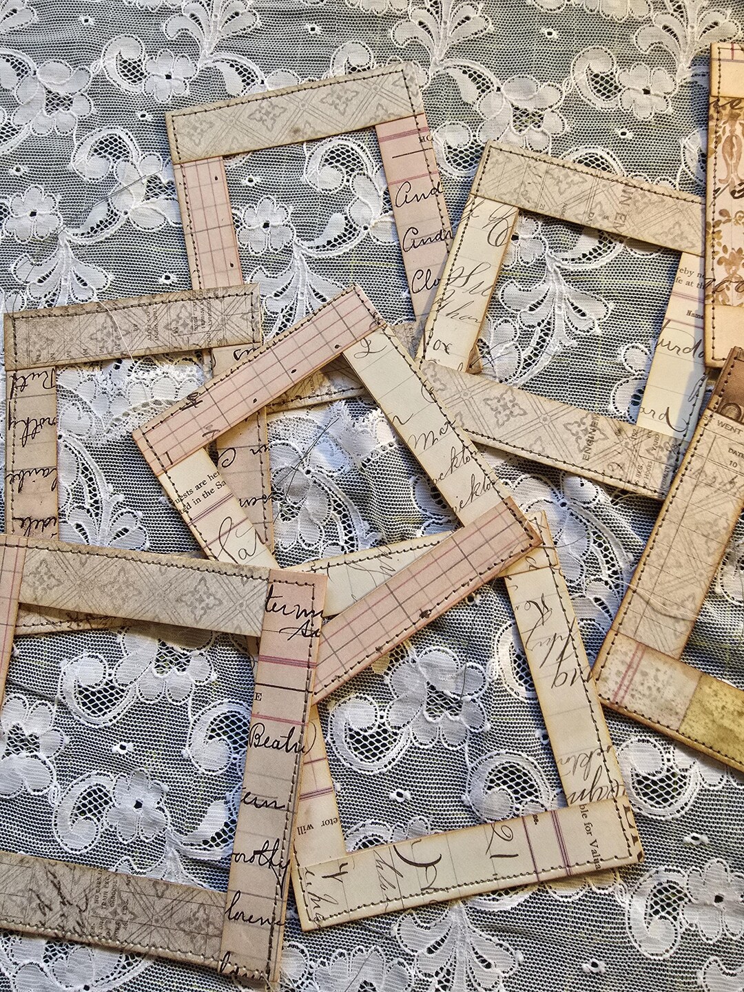 Handmade Set of 3 Tim Holtz Style Frames / Craft Supplies / Journal ...