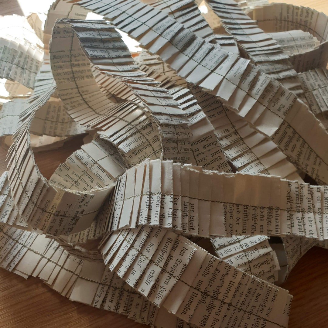 A 3-foot Length of Book Page Ruffle, Book Pages, Embellishment, Junk ...