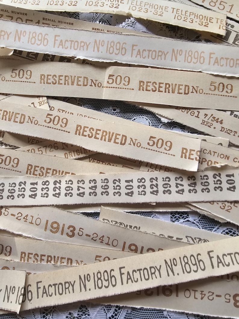 Handmade Vintage Book Page Strips / Stamped Strips / Ephemera / Journal ...