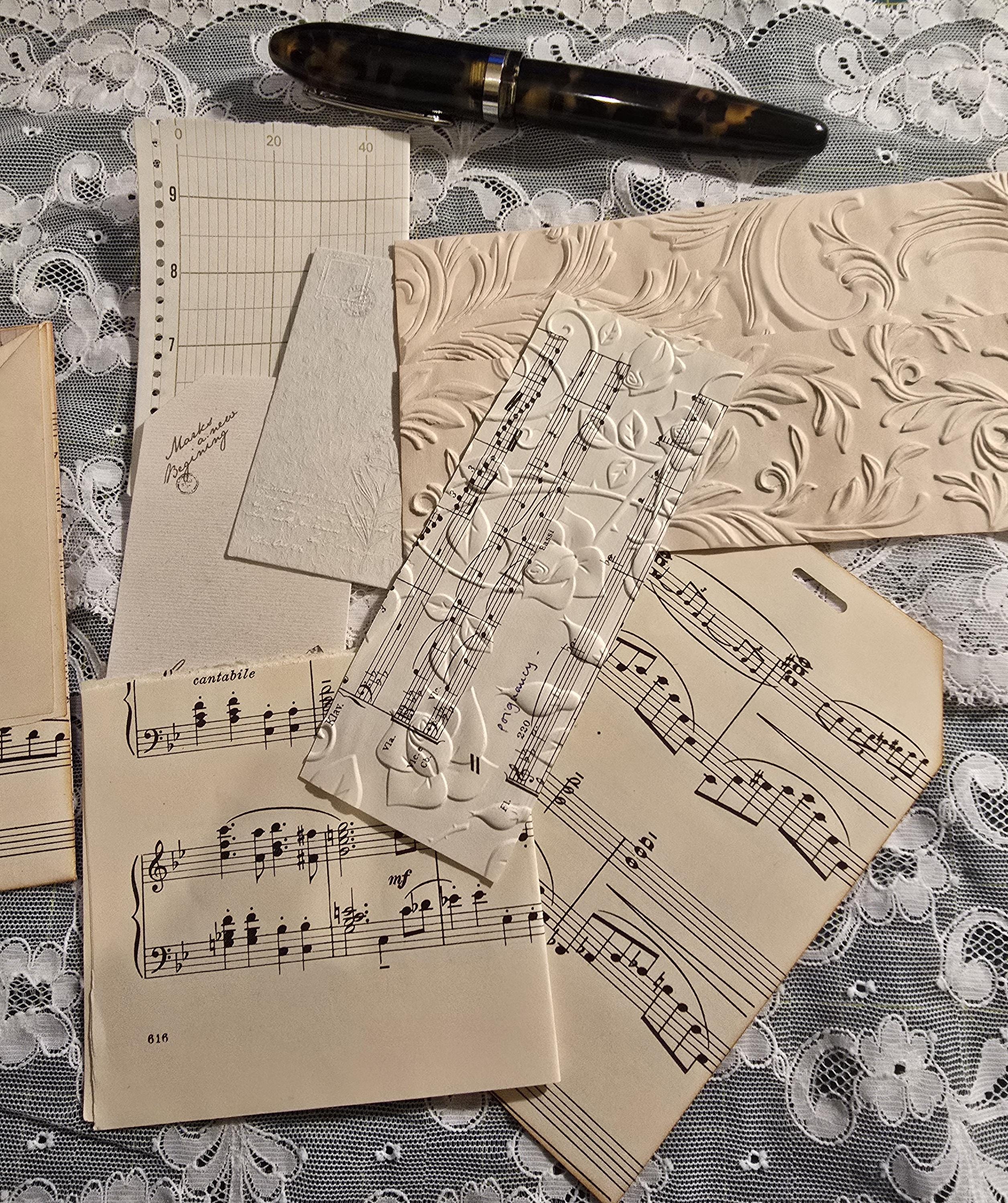 Handmade Vintage Sheet Music Pockets: Embellished Journal Supplies - Etsy