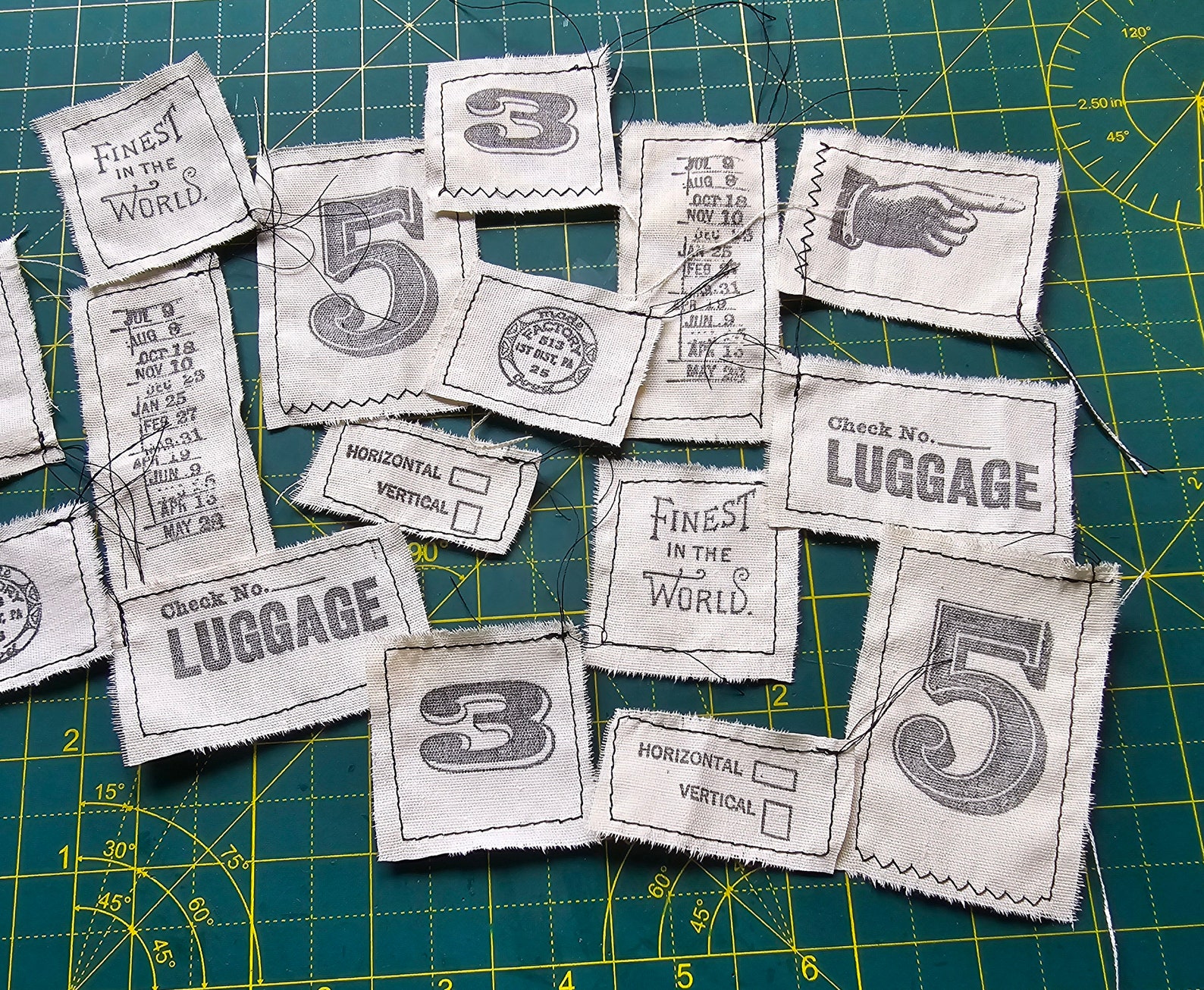 Handmade Scrappy Sewn Fabric Pieces / Ephemera Pieces / Journal ...
