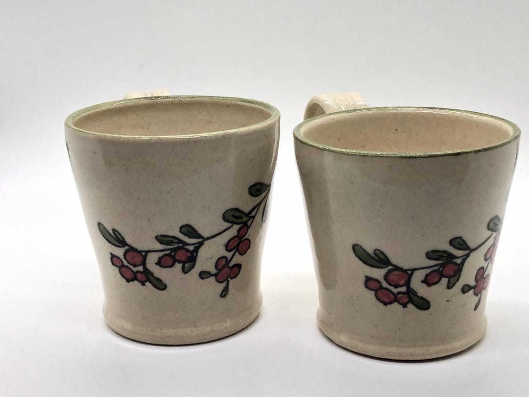 Handmade Cranberry Design 12 Ounce Mug - Etsy