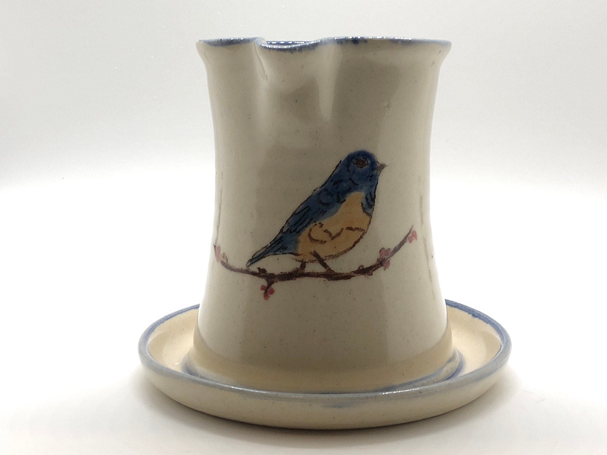 Handmade Bluebird Syrup Pitcher - Etsy