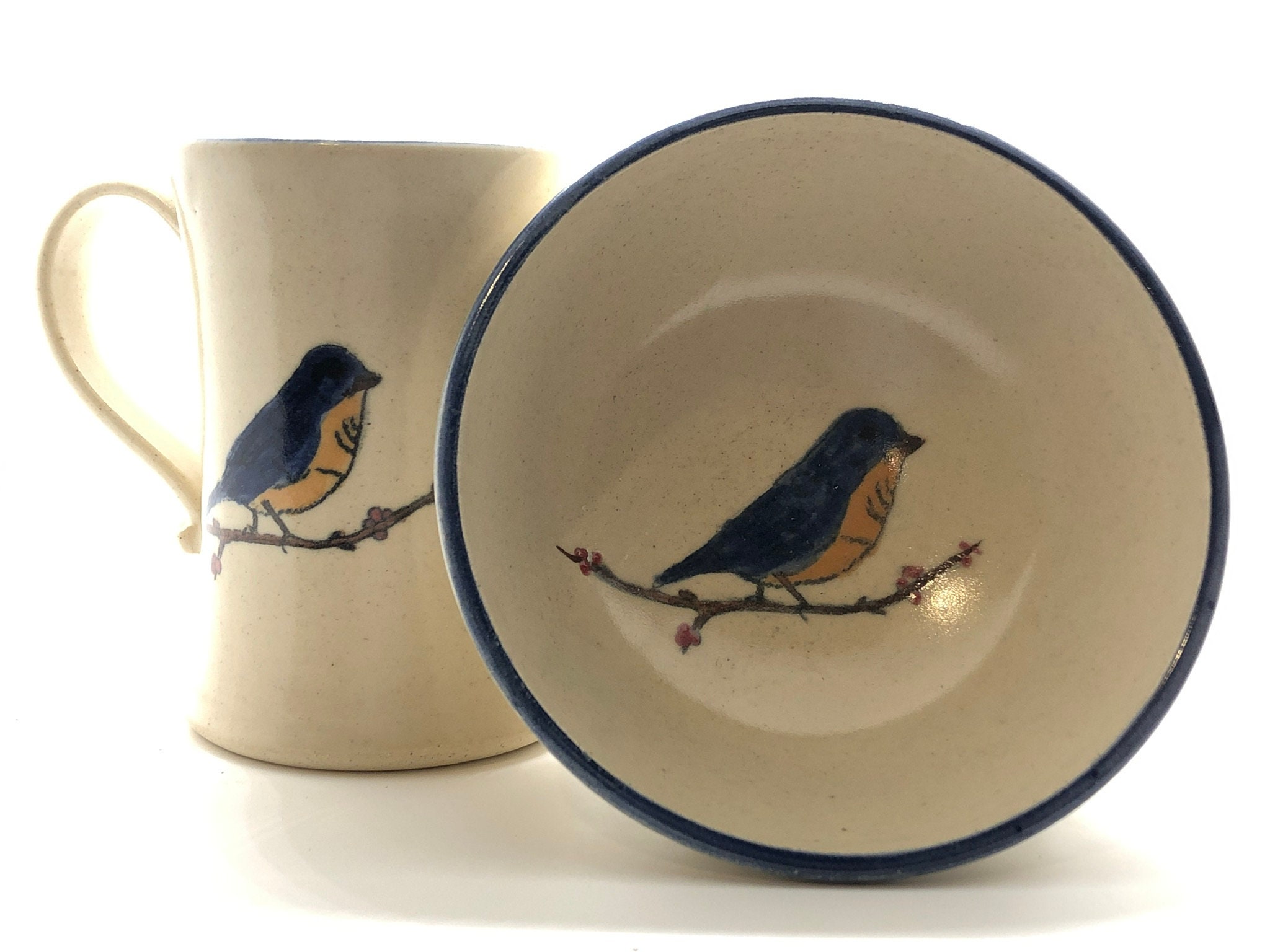 Handmade Bluebird Syrup Pitcher - Etsy