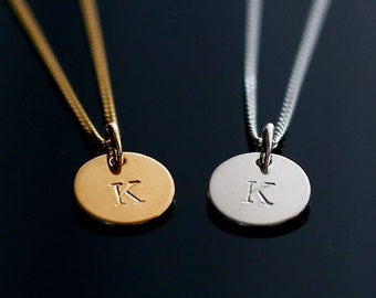 Silver Disc Necklace - Etsy