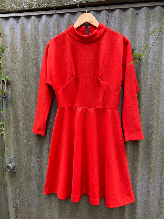 1960s neon orange gogo mini dress - Gem