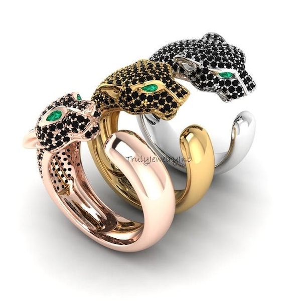 Emerald Panther Ring - Etsy