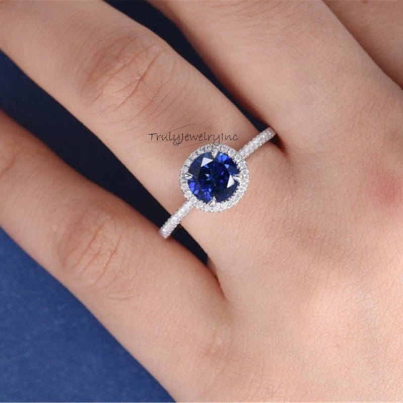 Blue Halo Ring - Etsy