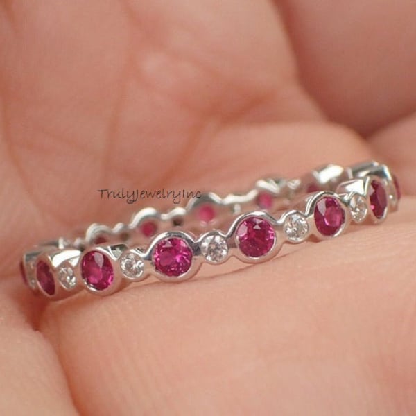 Ruby Eternity Band - Etsy