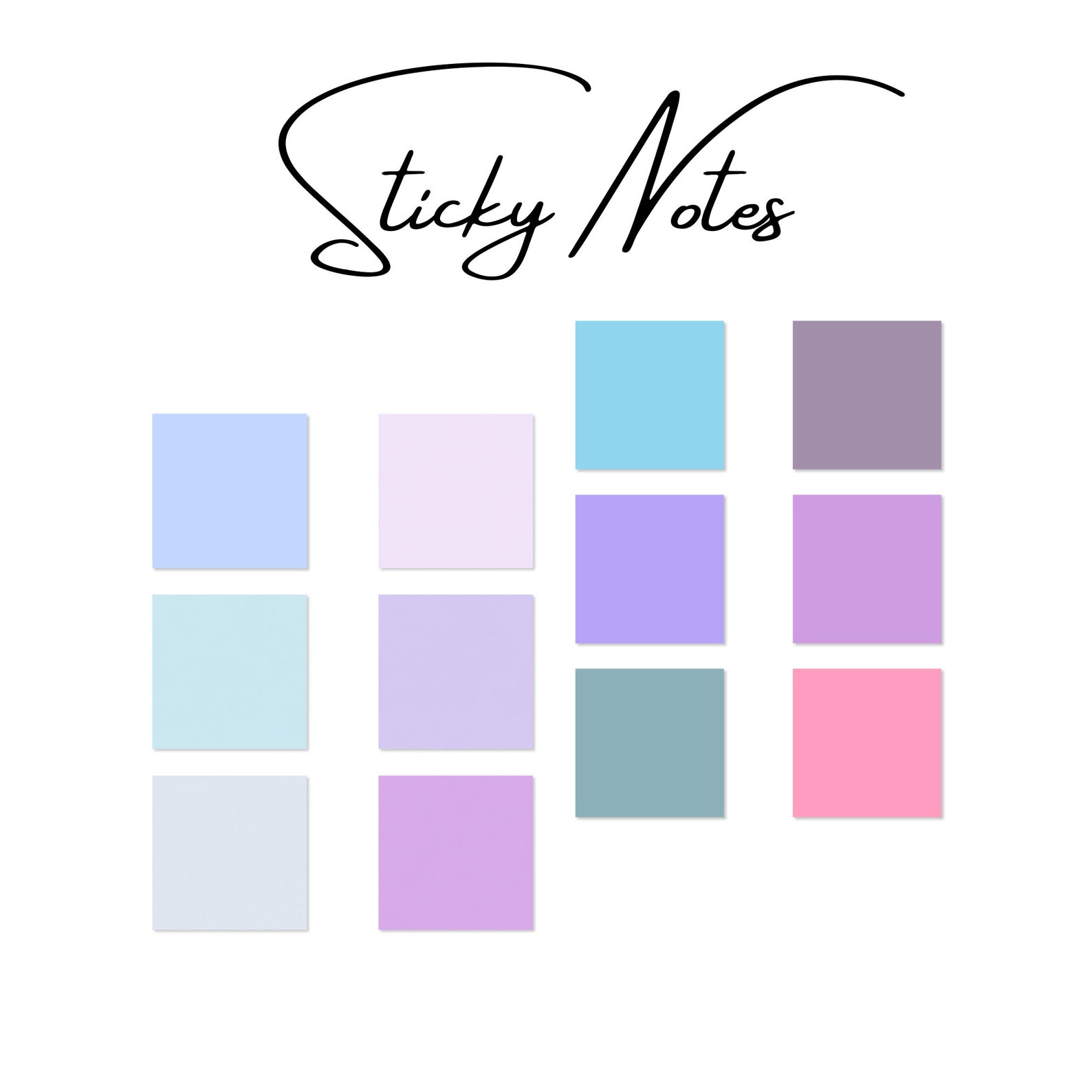 Transparent Sticky Notes, PNG Digital Stickers - Etsy