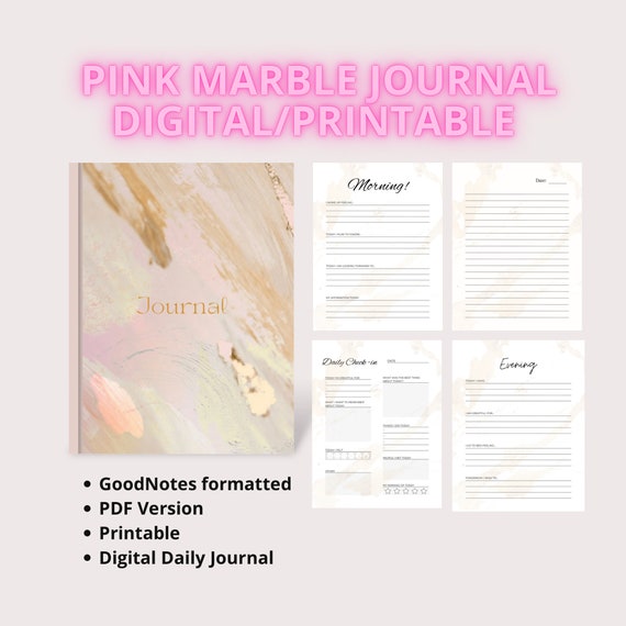 Pink Marble Journal Digital / Printable Journal - Etsy