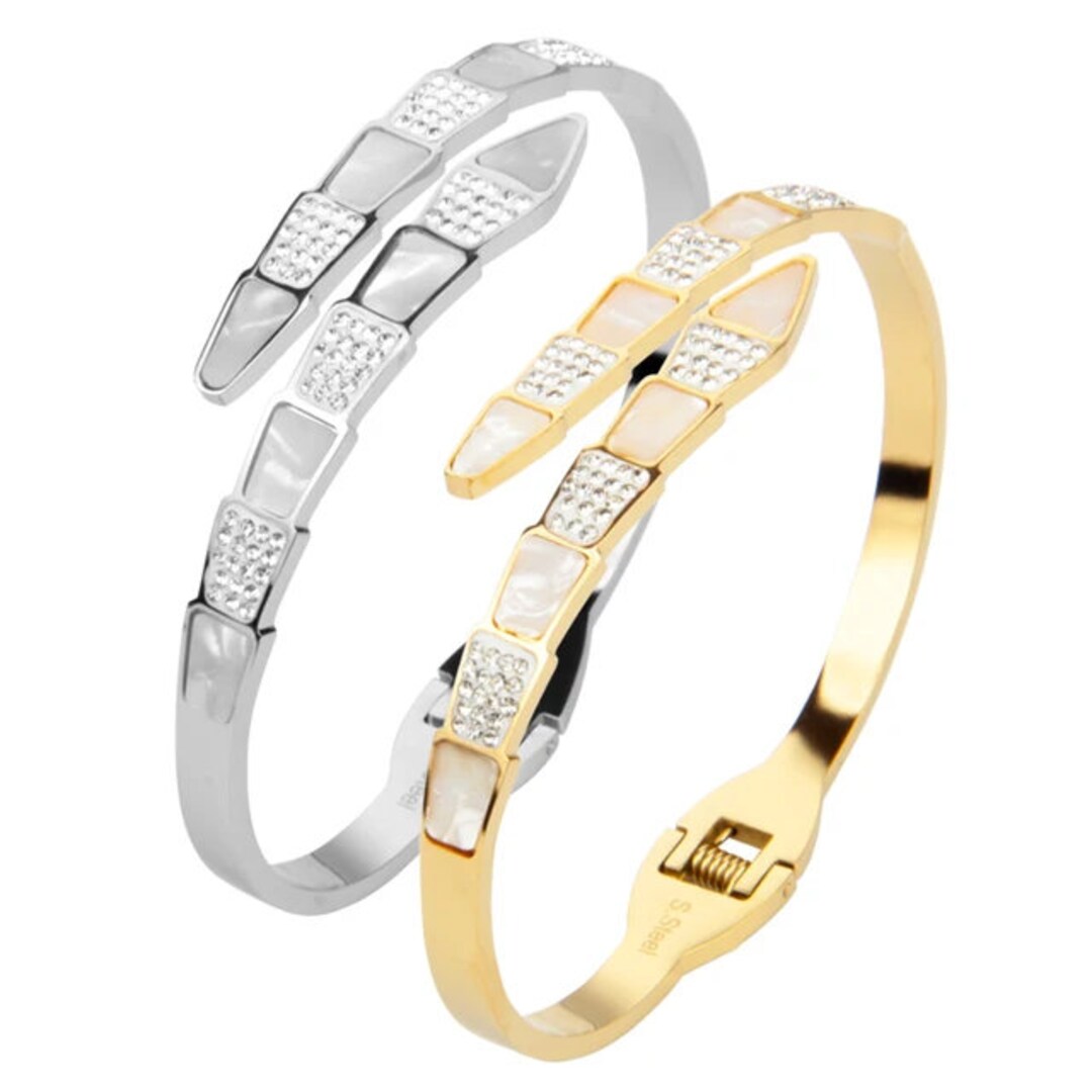 Pandora Like Crystal Shell Wrap Charm Jewelry Bracelet - Etsy