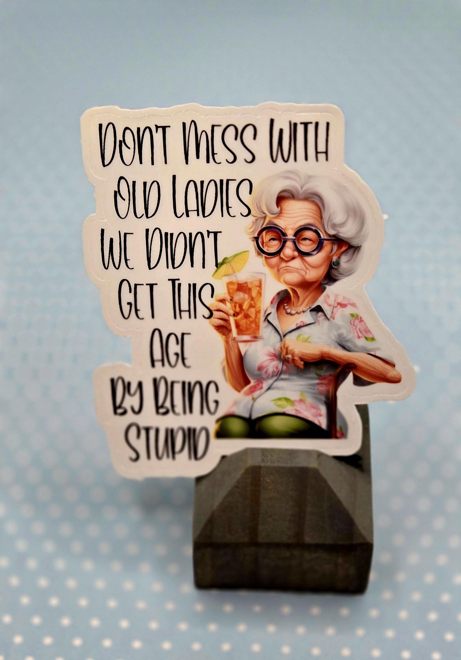 Grandma, Old Lady, Senior, Cute Sticker, Easy Peel Sticker, Laptop ...