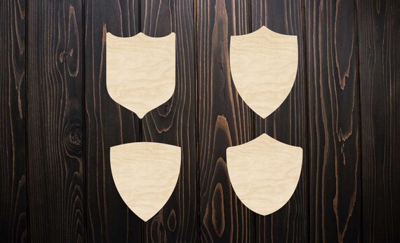 Shield Designslaser Wood Cut-out Unfinished Wood Shape - Etsy