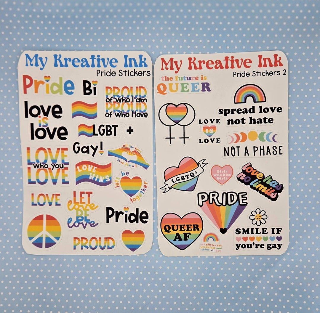 Pride Sticker Sheets, Planner, Scrapbook, Journal, Sticker Book ...