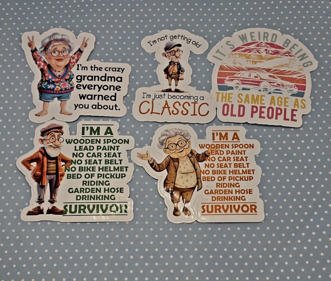 Old People, Sarcastic, Cute Stickers, Easy Peel Stickers, Laptop, Phone ...