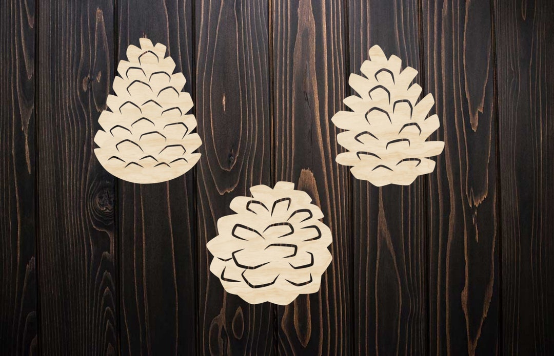 Pine Cone Shapeslaser Wood Cut-out Unfinished Wood - Etsy