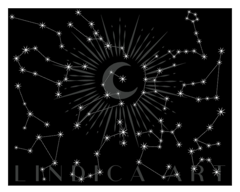 Procreate Zodiac Signs & Star Constellations, Procreate Stamp Brush ...