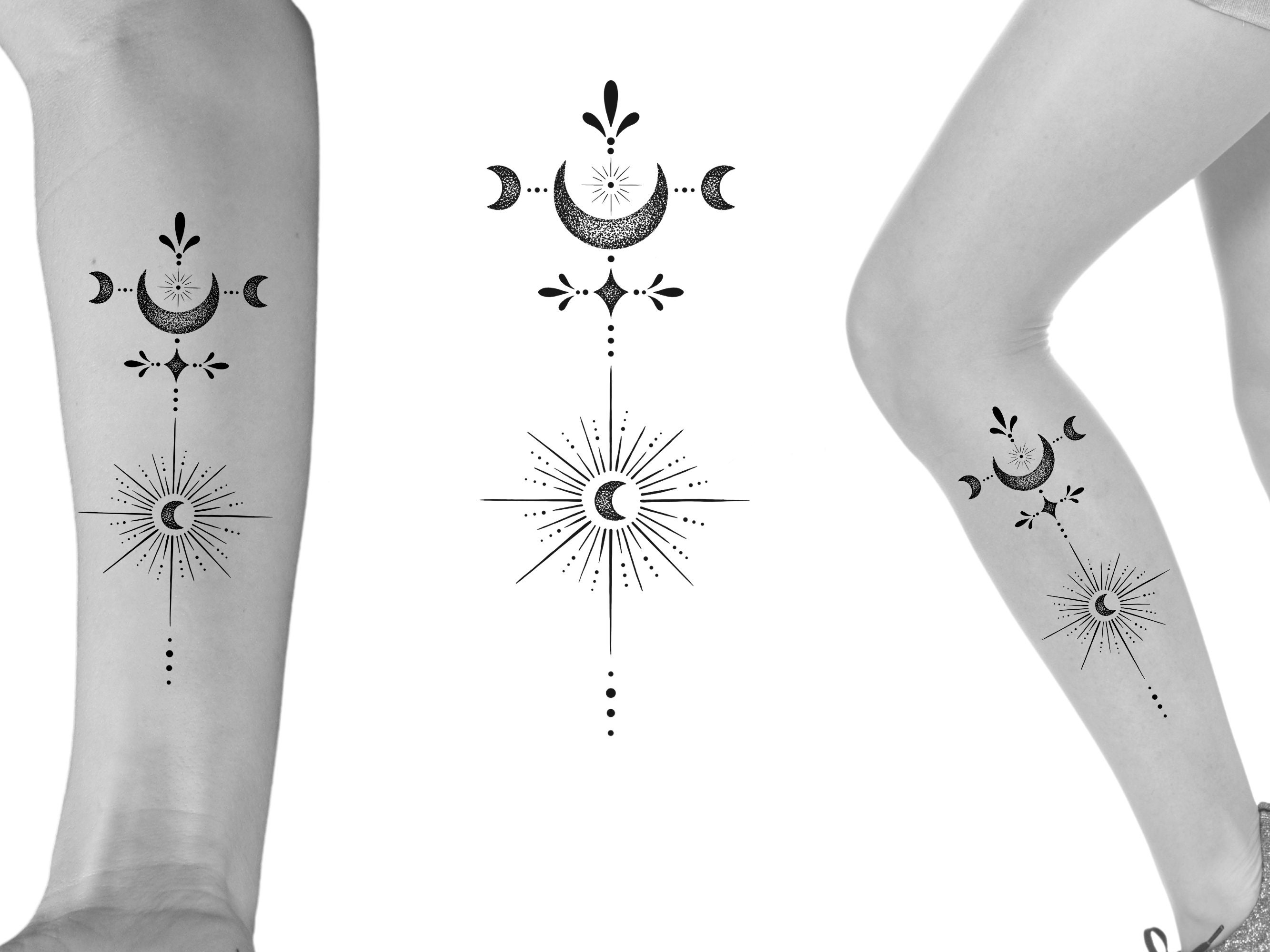 Tattoo Design Ornamental Celestial, Mandala Ornament, Printable Stencil ...