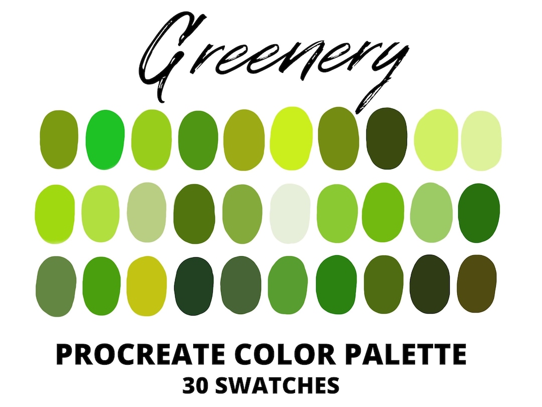 Procreate Color Palette Green Color Swatches Spring Greenery - Etsy