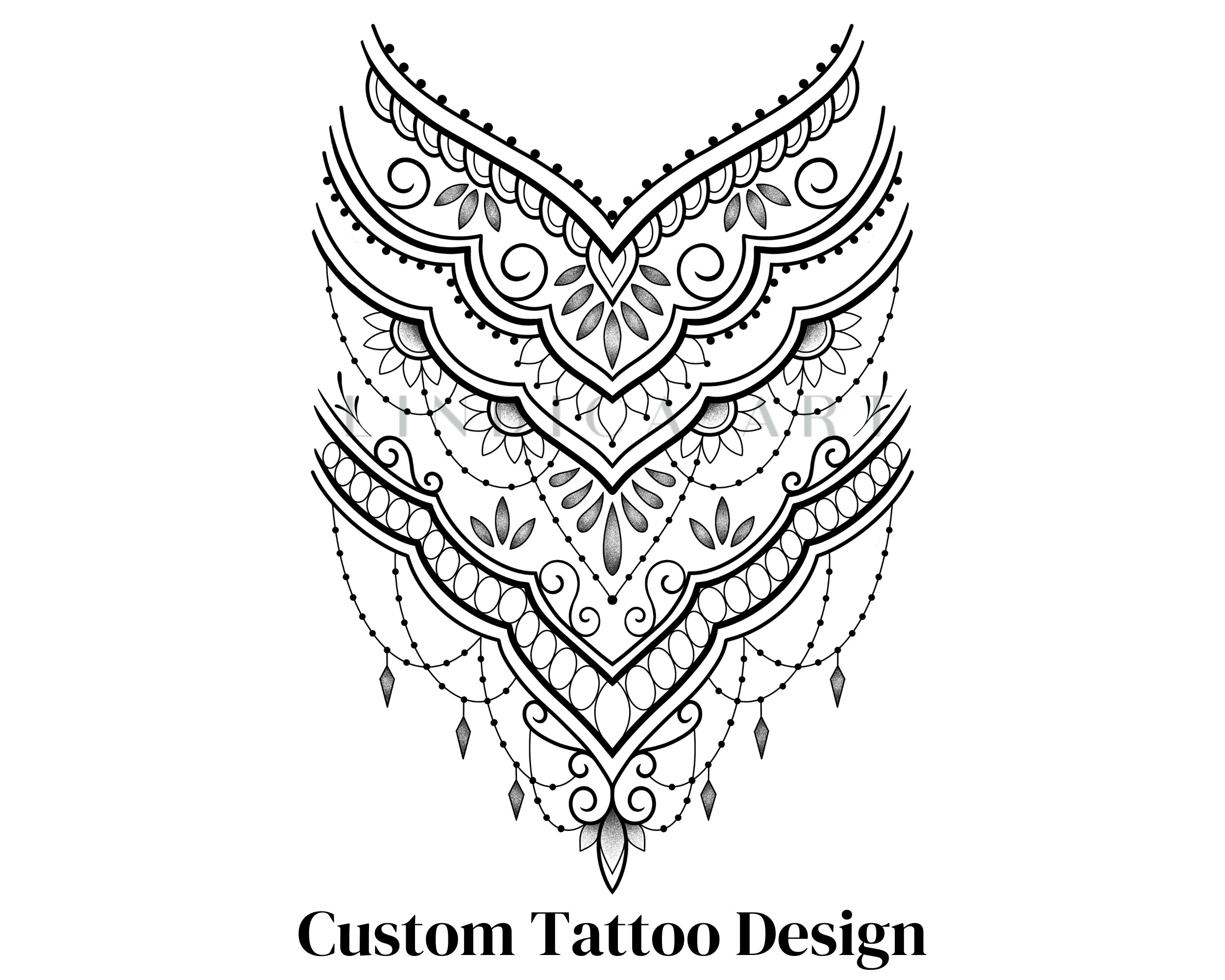 Custom Tattoo Design, Commission Ornamental Mandala Floral Botanical ...