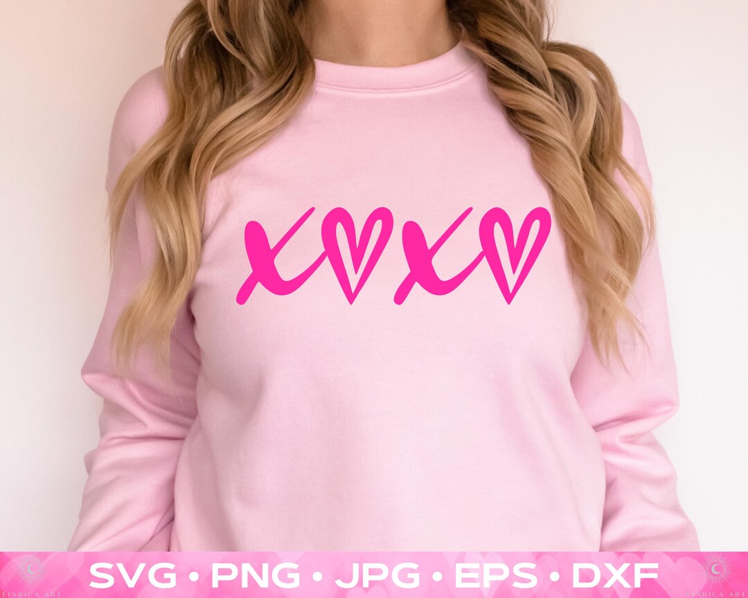 XOXO Hearts Love Valentine's Day SVG, Clipart PNG, Sublimation T-shirt ...