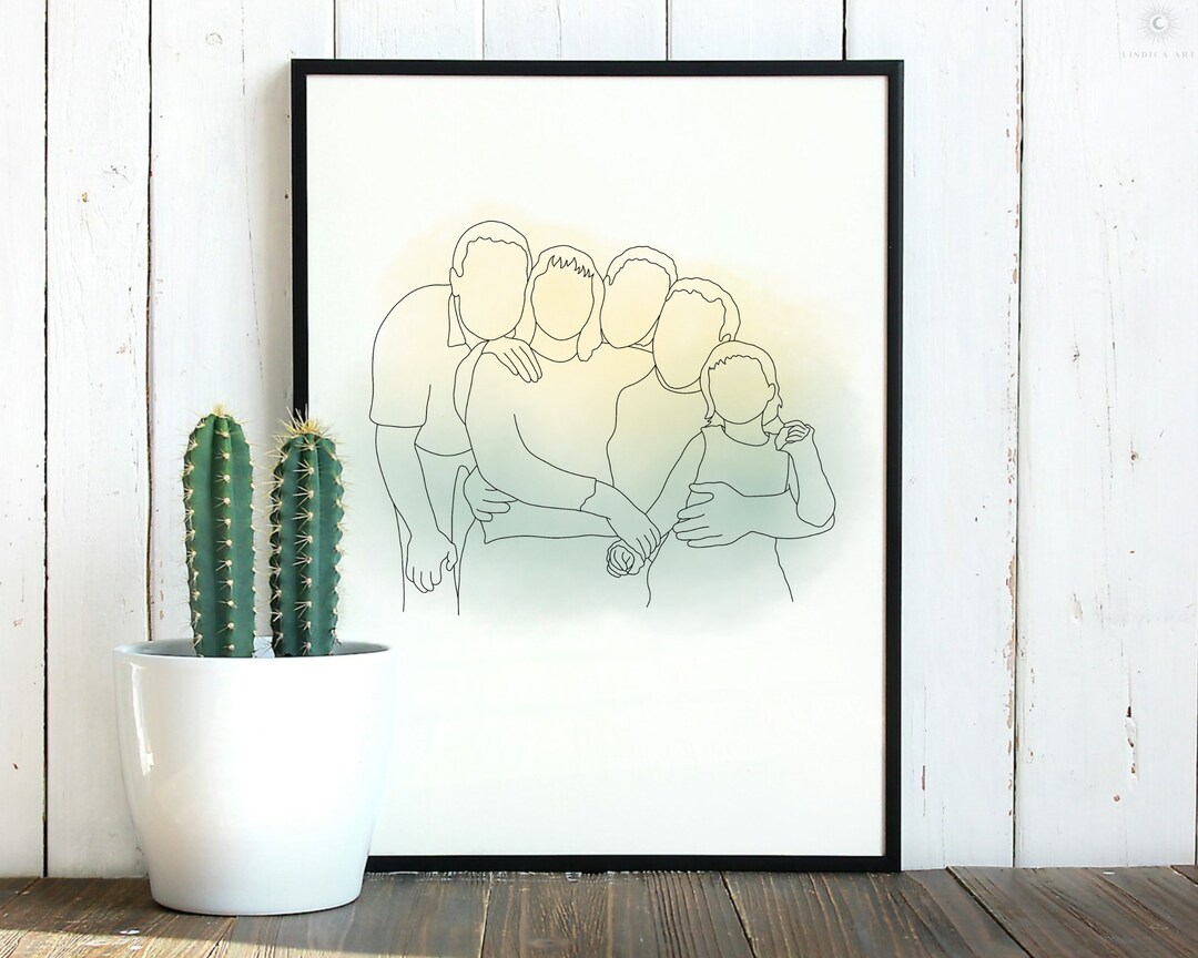 Custom Line Drawing, Portrait From Photo, Personalized Birthday ...