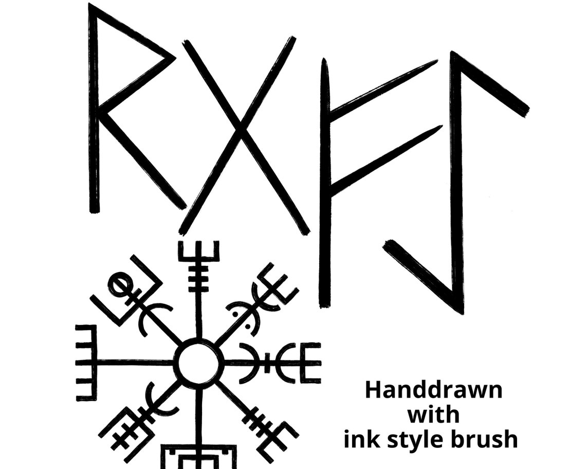 Clip Art Viking Runes Elder Futhark Alphabet & Bind Runes PNG Digital ...