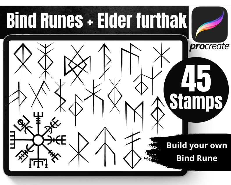 Procreate Viking Bind Rune Stamps Elder Furthak Runes Set - Etsy