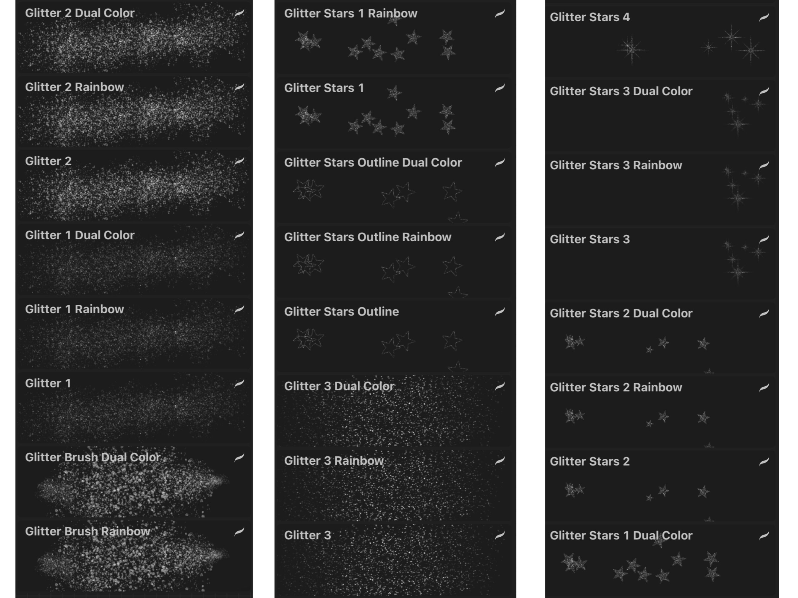 Procreate Brushes, 60 Glitter Brush Set, Sparkling Shimmer Bright Glow ...