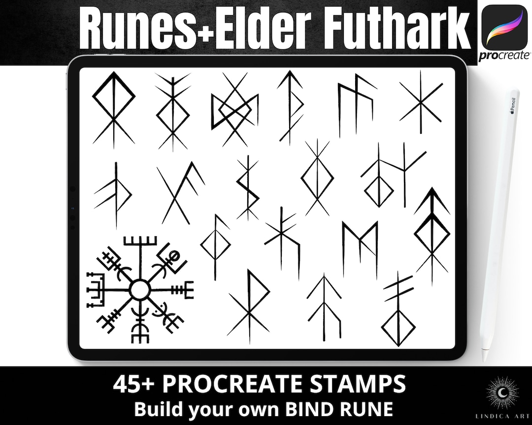 Procreate Viking Bind Rune Stamps, Elder Futhark Runes Set Stamp ...