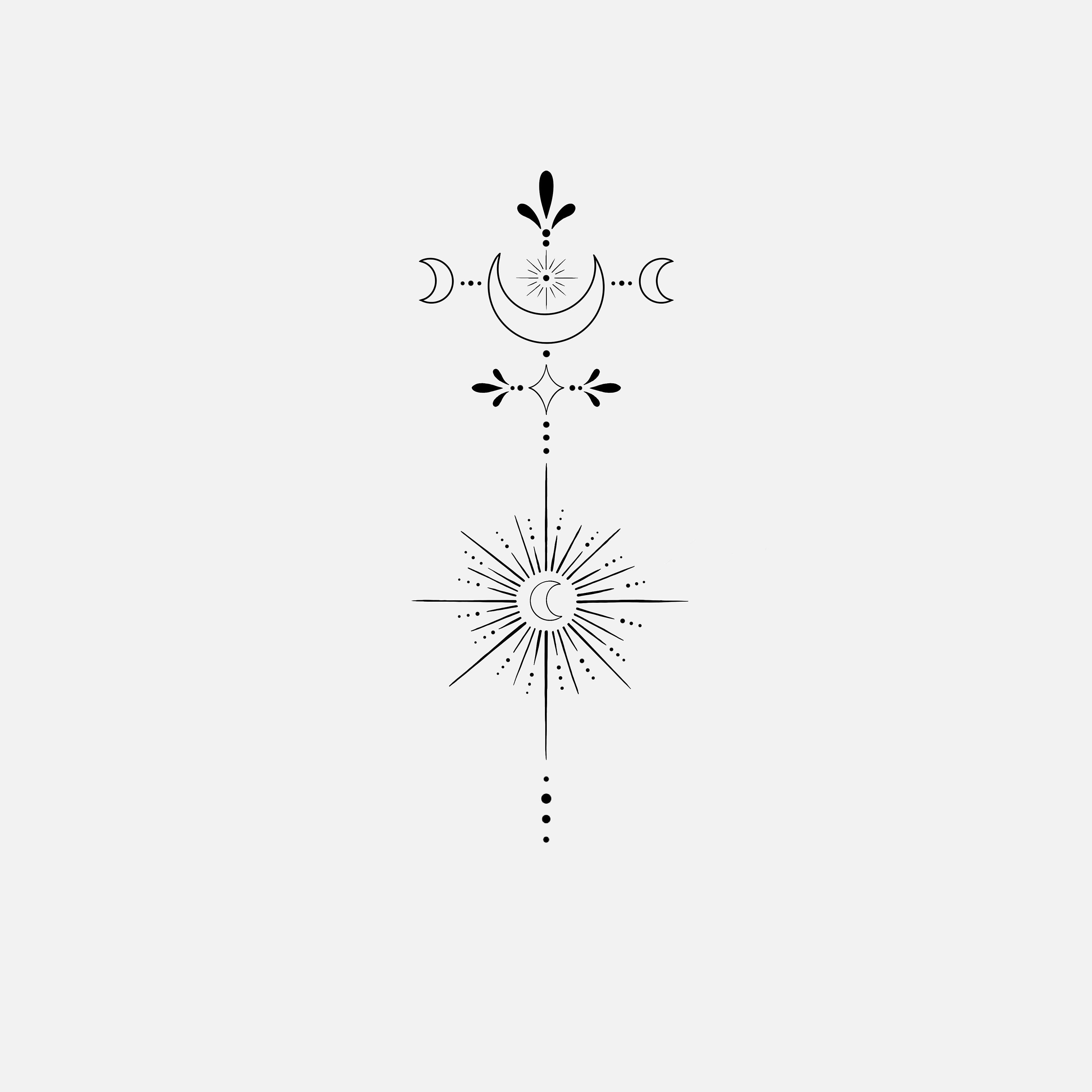 Tattoo Design Ornamental Celestial, Mandala Ornament, Printable Stencil ...