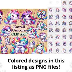 Kawaii Unicorns, Procreate Stamps, Procreate Kawaii Bundle, Cute ...
