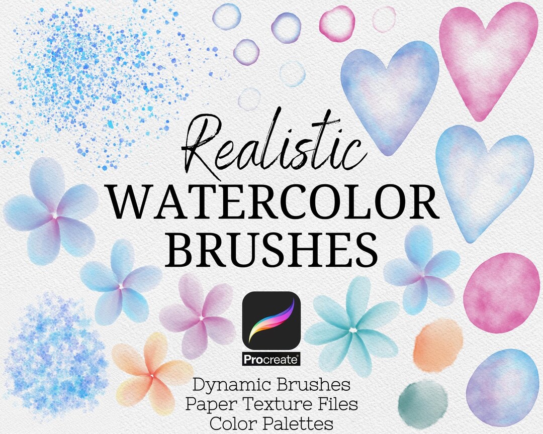 Procreate Watercolor Brushes, Realistic Dynamic Watercolor Painting Kit ...
