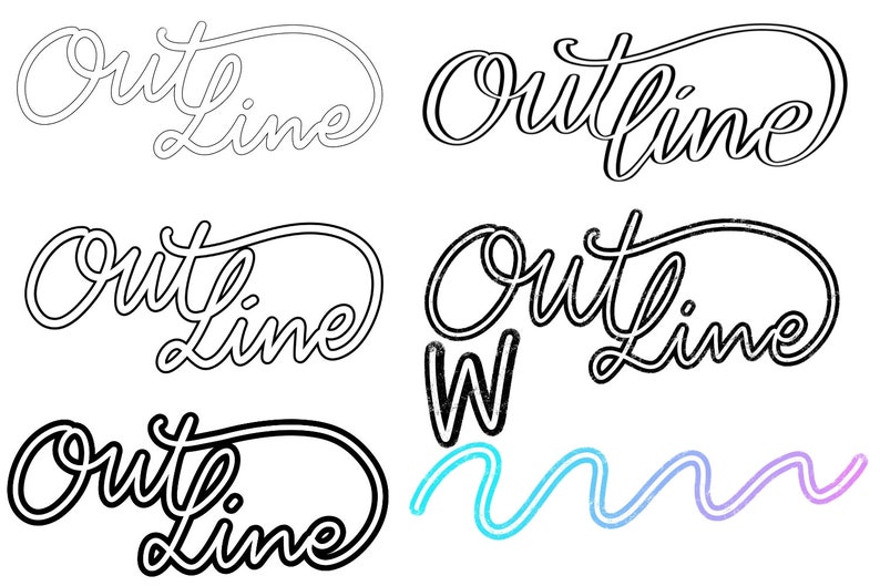 Procreate Brushes Outline Lettering, 21 Dynamic Colors Brush Pack ...