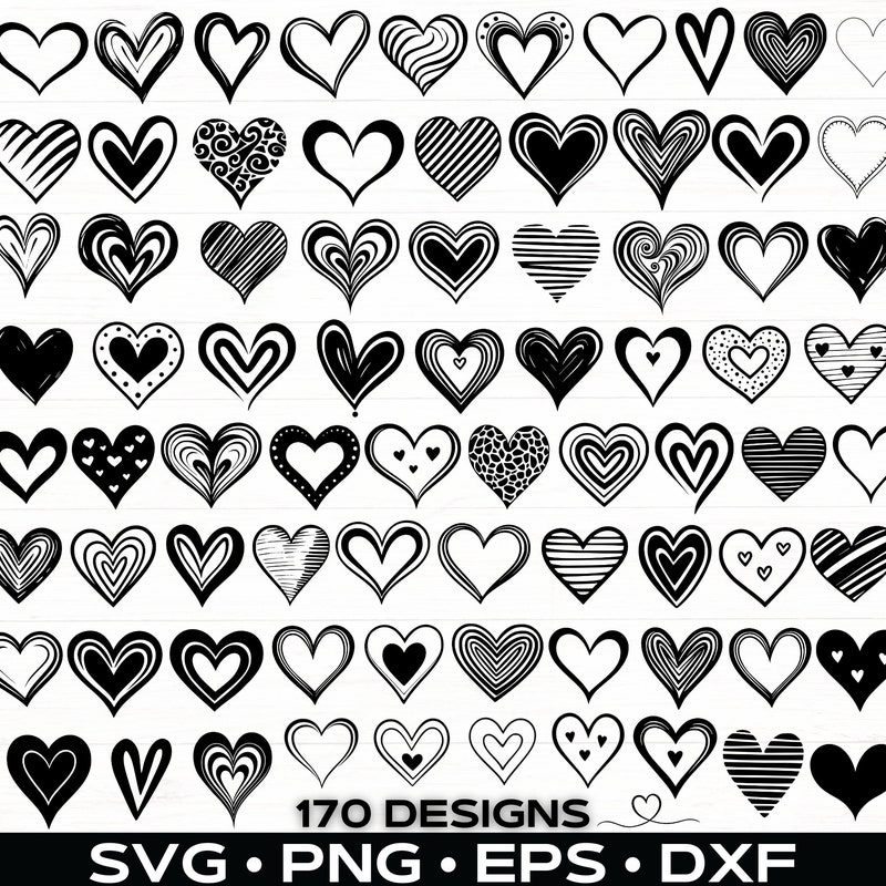 Hearts Svg - Etsy