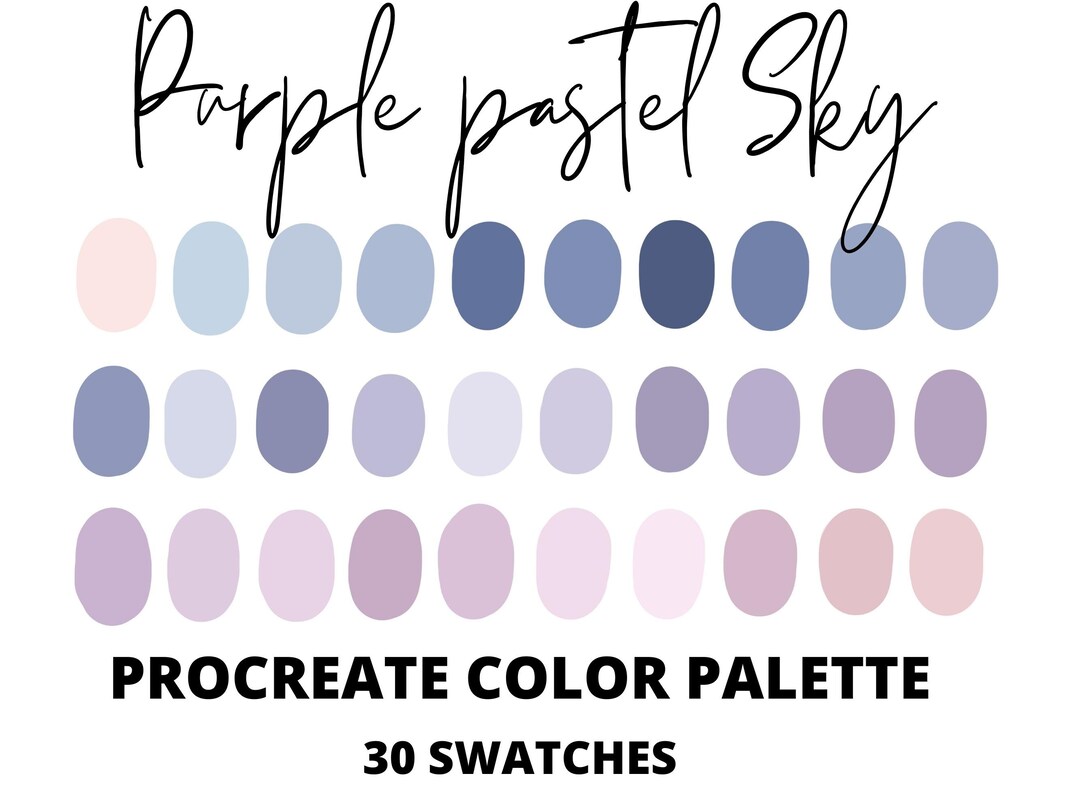 Procreate Color Palette Purple Pastel Color Swatches - Etsy